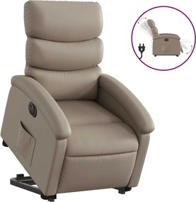 Elektrické zvedací polohovací křeslo cappuccino umělá kůže 3204060