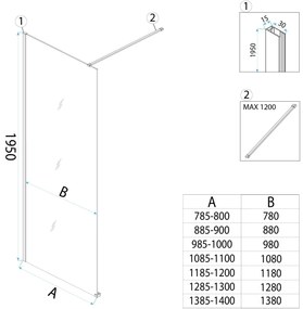 Bezrámová sprchová zástěna REA FLEXI GOLD BRUSH 90 cm, zlatá kartáčovaná/šedá kouřová - bez vaničky