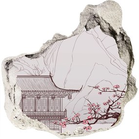 Wallmuralia Díra 3D fototapeta nálepka Čínská příroda 75x75 cm