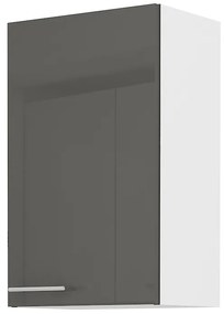 Horní kuchyňská skříňka Lavera 45 G 72 1F (bílá + lesk šedý). 1032421