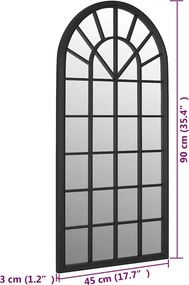Zrcadlo černé 90 x 45 cm železo do interiéru 3093518