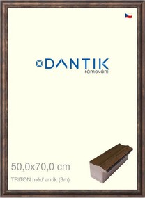 DANTIK rámeček 50x70 | TRITON měď antik (Plexi Čiré)