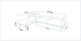 Atelier del Sofa Rohová sedací souprava Aria Corner - Cream, Krémová