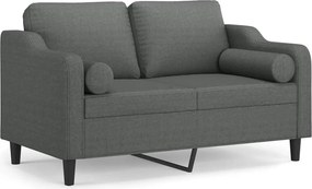 2místná pohovka s polštáři tmavě šedá 120 cm textil 3200838