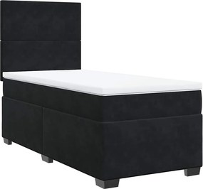 Box spring postel s matrací černá 100x200 cm samet 3293130