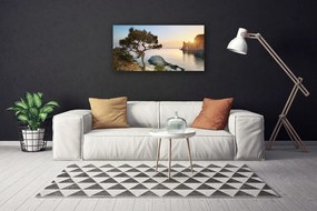 Obraz na plátně Jezero Strom Krajina 125x50 cm