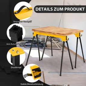Costway 2 Pack Skládací pila Horses Kompaktní stojan na elektrické nářadí Balení