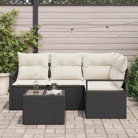 Set pohovek 5 ks Černá polyratan 3346367