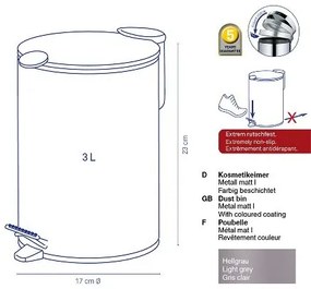 KELA Kosmetický koš 3 l MATS růžová KL-23617