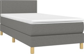 Box spring postel s matrací tmavě šedá 100 x 200 cm textil 3140514