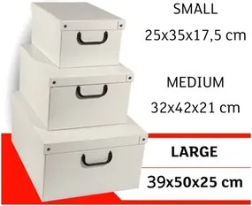 Lavatelli úložný box s víkem M béžový / Úložný box / pevný karton / 42