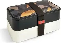 Iris Barcelona Obědový box s příborem Bento 1.2 l hnědý