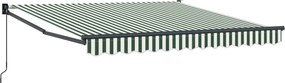 Stahovací markýza Zelená a bílá 300 x 250 x 165 cm 3330187