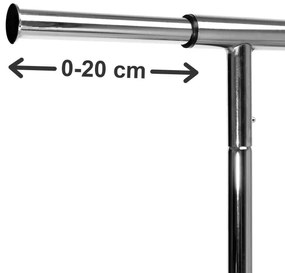 Věšákový stojan na kolečkách HARUN stříbrný