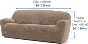 Super strečové potahy NIAGARA oříšková trojkřeslo (š. 180  - 230 cm)