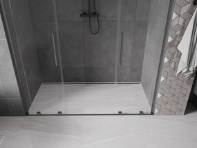 Mexen Velar L Duo, posuvné sprchové dveře do otvoru 180 cm, 8mm čiré sklo, broušený grafit, 871-180-003-02-95