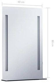 vidaXL Koupelnové nástěnné zrcadlo s LED světlem a policí 60 x 80 cm