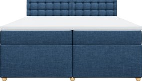 Box spring postel s matrací modrá 200x200 cm textil 3286807