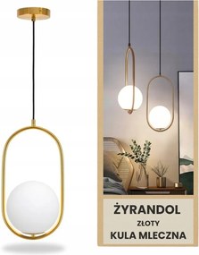 Zlatý lustr koule závěsná lampa do obývacího pokoje kuchyně ložnice glamour koule