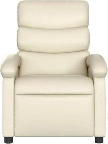 Polohovací křeslo krémové, umělá kůže 3205845