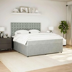 Box spring postel s matrací světle šedá 180x200 cm samet 3294718