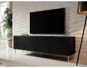TV stolek Erizerto, Barva: černý / černý + zlatý
