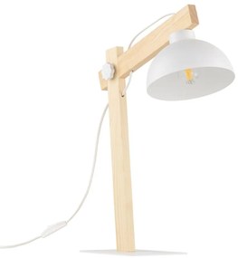 Stolní lampa OSLO 1xE27/15W/230V borovice/bílá