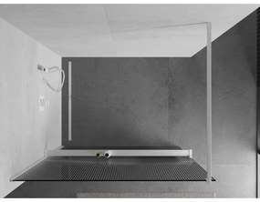Mexen Kioto+, sprchová zástěna Walk-In s poličkou a věšákem 90 x 200 cm, 8mm sklo s žebrovým vzorem, bílý profil, 800-090-121-20-09
