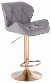 LuxuryForm Barová židle MILANO na zlatém talíři - šedá