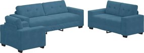 Set pohovek 3 ks Modrá samet 3324648