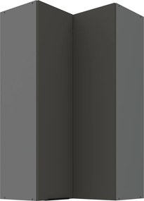 ARIA pi | horní kuchyňská skříňka 60x60 GN-108 2F (90°) rohová s policemi | EXTRA VYSOKÁ | 60x60 cm | antracit/šedá grafit