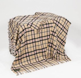 Deka z jehněčí vlny Camel of Merrick Tartan 180 x 137 cm John Hanly