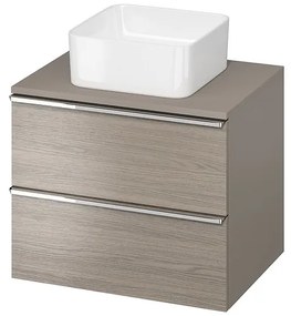 Cersanit - VIRGO závěsná skříňka pod umyvadlo s deskou 60cm, šedý dub-chrom, S522-022