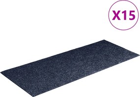 Schodové rohože samolepicí 15 ks 60 x 25 cm šedomodré obdélníkové 326917