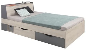 Dětská postel Delta DL15, dub/antracit Zvolte možnost matrace: Bez matrace
