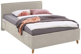 OnaDnes -20% Béžová čalouněná postel Meise Möbel Fun 140 x 200 cm s úložným prostorem