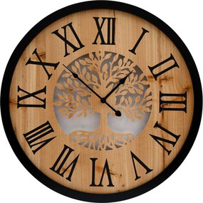 XXXLutz NÁSTĚNNÉ HODINY hnědá, černá 60 cm - Nástěnné hodiny - 0051730051