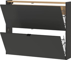 Antracitový výklopný/závěsný botník v dekoru dubu 100x83x18 cm Ameca – Germania