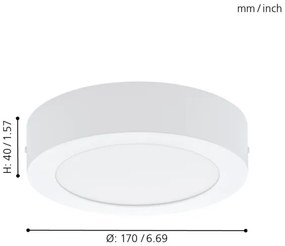 Eglo 94072 - LED stropní svítidlo FUEVA 1 LED/10,89W/230V