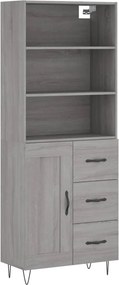 Skříň highboard šedá sonoma 69,5 x 34 x 180 cm kompozitní dřevo 3190019
