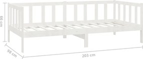 vidaXL Válenda s matrací 90 x 200 cm masivní borové dřevo [3083625] Barva: Bílá