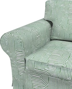 Potah na pohovku IKEA  Ektorp 2-místná, rozkládací, STARÝ MODEL barva zelená látka pletený vzor, vzorované