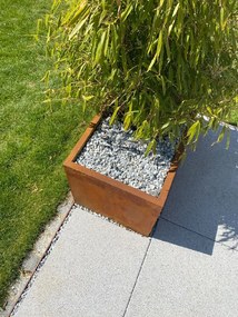 Truhlík MAXI, corten, šířka 80 cm, hnědý