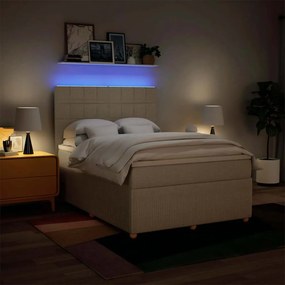 Box spring postel s matrací krémová 160x200 cm textil 3294412