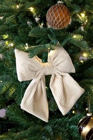 Sada 2ks textilní závěsné mašle Chic – béžová & mocca - 22*26/ 28*36 cm