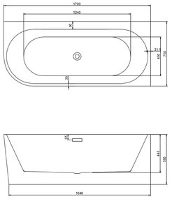 BPS-koupelny Volně stojící rohová akrylátová vana HYD-MER509D pravá 170x75 bílá, odtokový komplet bílý lesklý