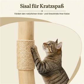 Škrabadlo pro kočky – světle šedá, 60 cm (délka) × 40,5 cm (šířka) × 104 cm (výška), 104 cm (267786932044)