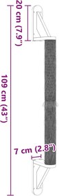 Nástěnné škrabadlo pro kočky 109 cm sisal 172408