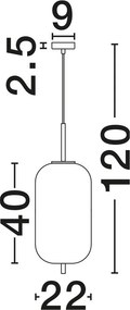Bílé/černé skleněné závěsné svítidlo ø 22 cm Lato – Nova Luce