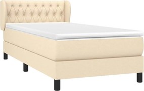 Box spring postel s matrací krémová 90x200 cm textil 3126458